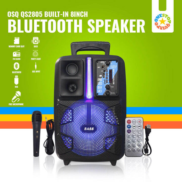 OSQ Built-in 8inch Speaker Portable Bluetooth Party Speaker K2805 with ...