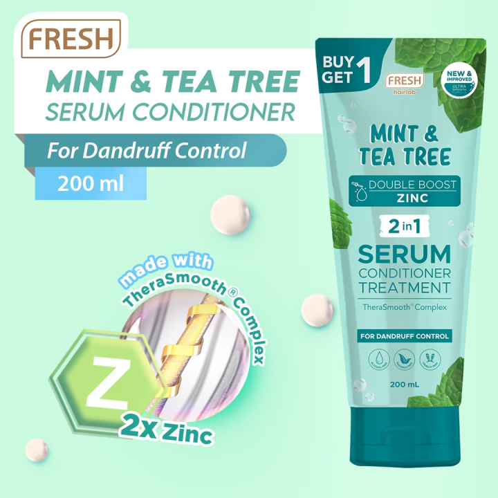 FRESH MINT AND TEA TREE DOUBLE BOOST ZINC 2 IN 1 SERUM CONDITIONER ...