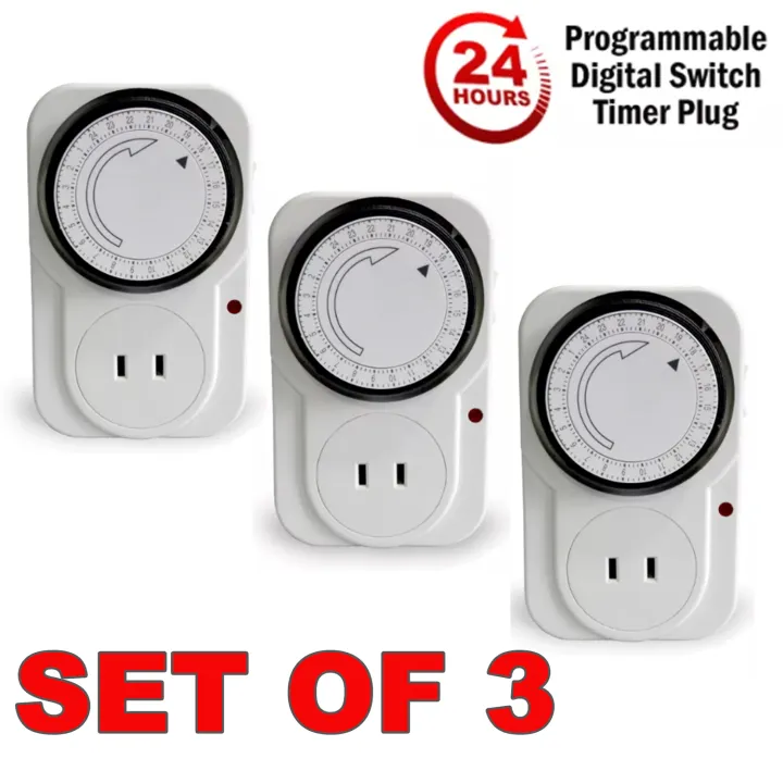 Set Of 3 24 Hours Auto Switch Off Timer power Outlet Energy Saver (Gml ...
