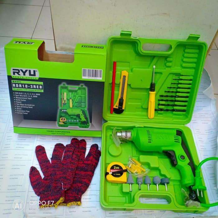 MESIN BOR SET 10MM RYU 22PC - BOR RYU RDR 10-3REB RYU - DRILL RYU SET ...