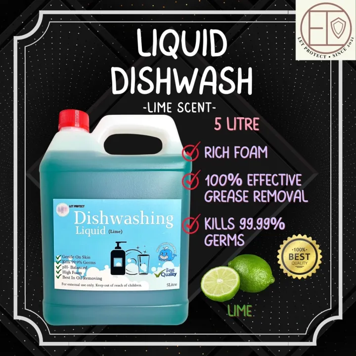 🇲🇾 [LET PROTECT 5Litre] Dishwashing Liquid Lime 5L Dish wash Sabun Cuci ...