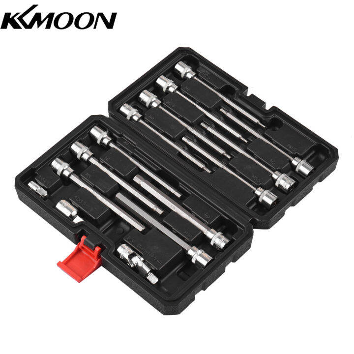 KKmoon 13PCS 3/8" Drive Metric Extra Long Allen Hex Bit Socket Set | 10 ...