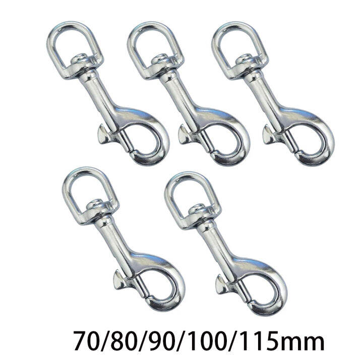 5PCS 316 Stainless Steel 0115mm Swivel Eye Snap Hook Dive Single Ended ...