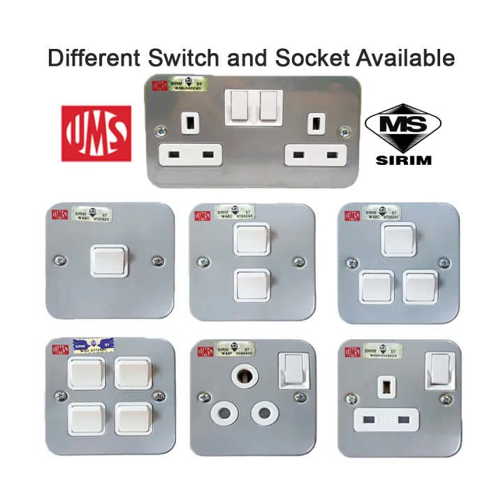 Metal Clad Switch UMS Socket 13A / Socket 15A / Switch 1Gang / 2Gang ...