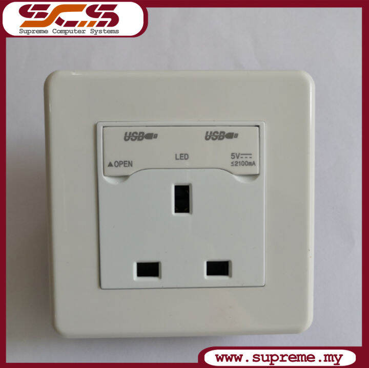 New Home Wall Power Supply 2*USB Socket Switch With USB Port Charger/3 ...