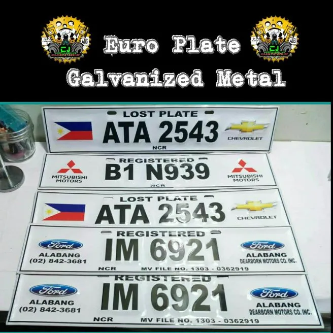 PAIR CAR PLATE EURO SIZE GALVANIZED METAL | Lazada PH