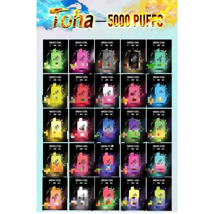 Puff Toha Disposable Vape Pod Up To 5000 Puffs Rechargeable Legit 5k ...