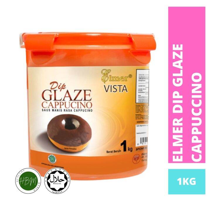 NEW PACKAGING Elmer Dip Glaze Cappuccino Donat 1 Kg - Donut Topping 1Kg ...