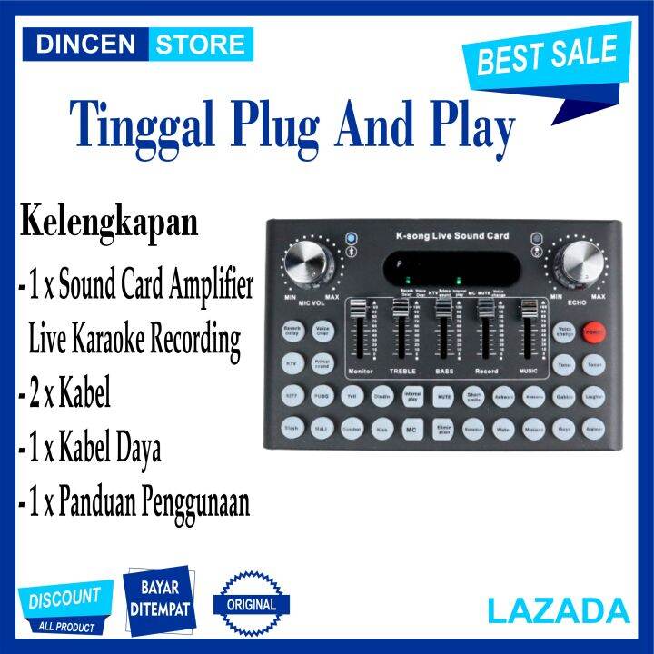 PROMO CUCI GUDANG Mixer USB Sound Card Amplifier Live Broadcast ...