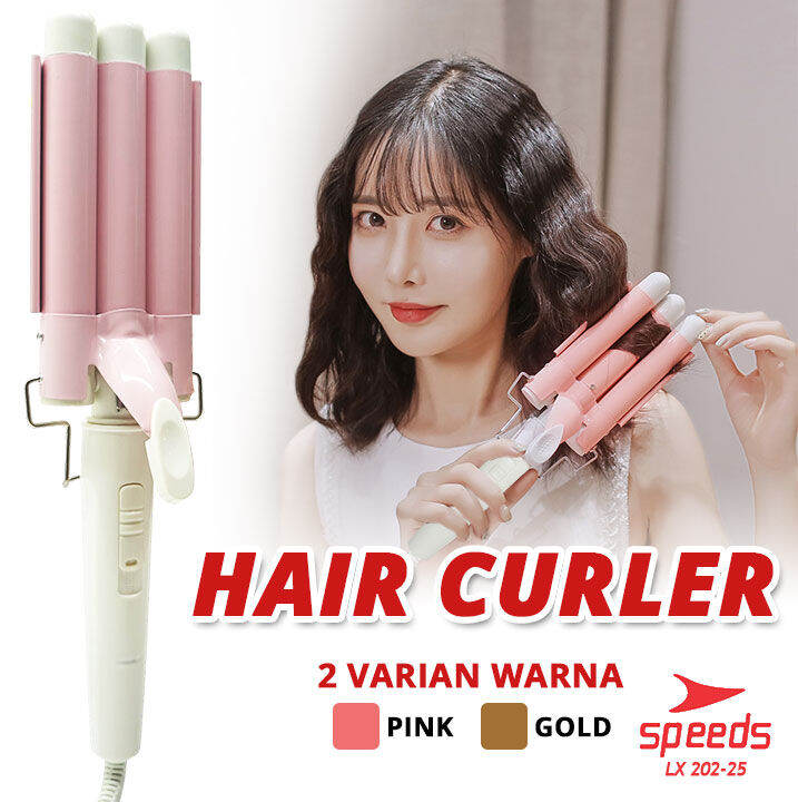 SPEEDS Hair Curler Alat Pengriting Rambut Catokan Keriting Rambut Hair Curly 3 Barrel 202-25 ...