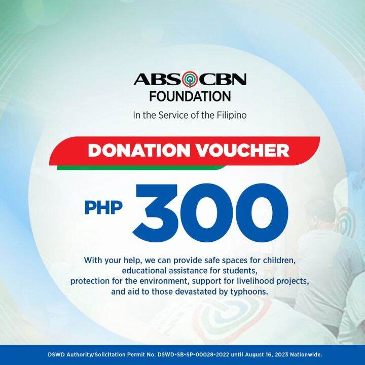 ABS-CBN Foundation PHP 300 Donation Voucher | Lazada PH