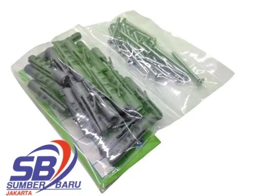 SB RRT S8 + Skrup Alat pengencang Sekrup Skrup Mur dan Baut Beton Nylon ...