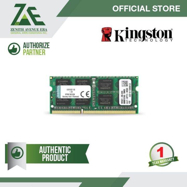 Kingston KVR16LS11/4 4GB 1600MHz DDR3 Non-ECC CL11 SODIMM | Lazada PH