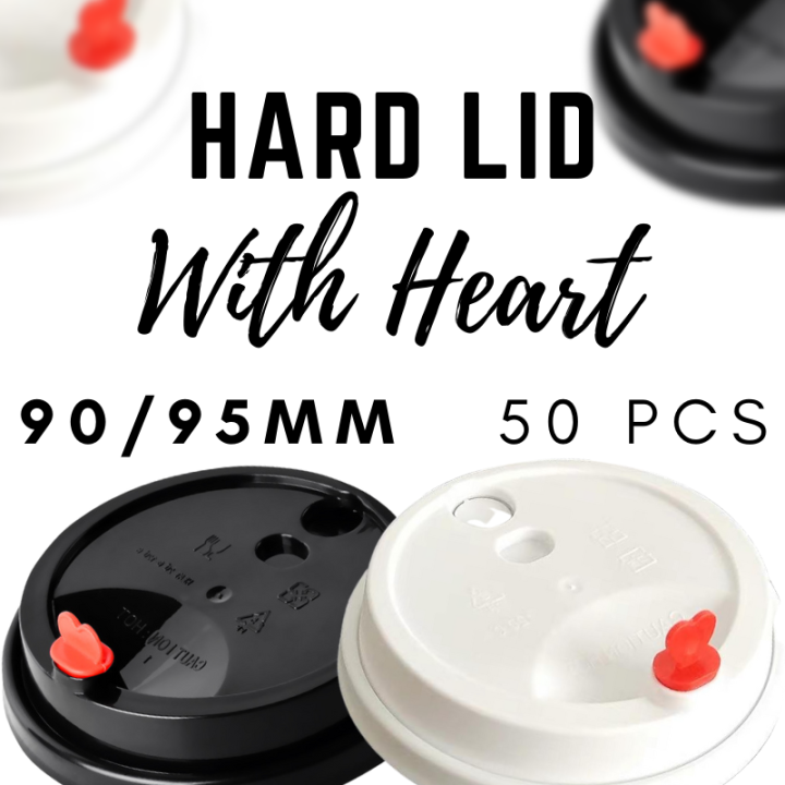 Hard Lid with red heart 50pcs for 90mm and 95mm U cups, Hard cups and ...