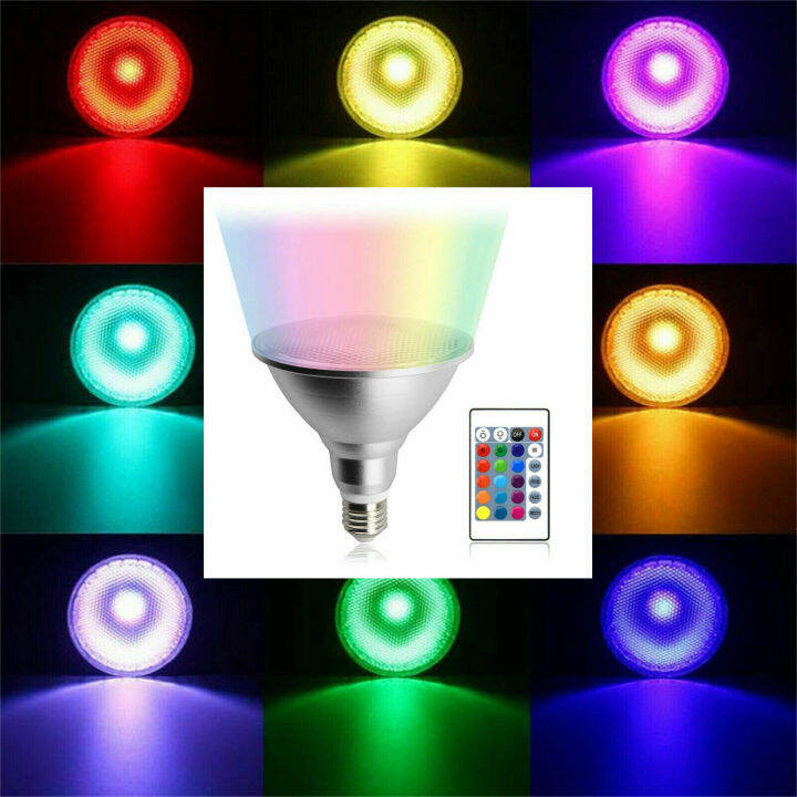 RGB LED PAR38 PAR30 15W 25W หลอดไฟ Par โคมไฟหรี่แสงได้ E27 IP65 220V ...