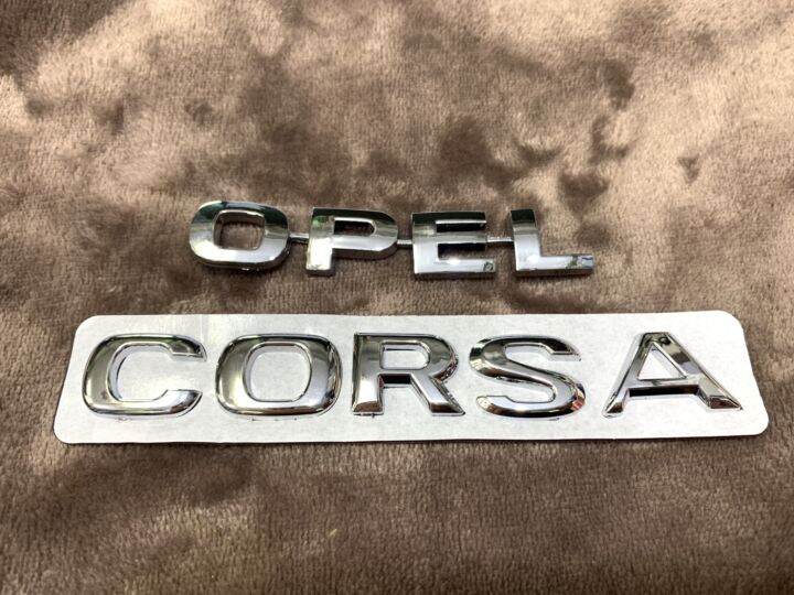OPEL CORSA อักษร สติ๊กกอร์ ท้าย ยี่ห้อ รุ่น สีเงิน โครเมียม STICKER ...