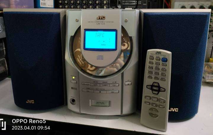 JVC UX-V3 เล่น cd tape tunner สินค้าใหม่มีตำหนิจากโรงงานด้านหน้านิด ...