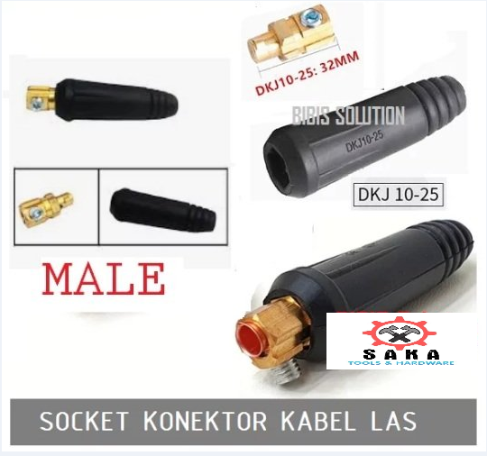Jual Soket Konektor Kabel Las Male Cowo Socket Connector Las 10 - 25 mm ...