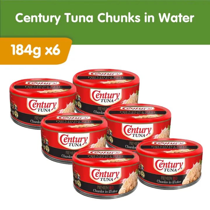 Century Tuna PREMIUM RED - Chunks in Water 184g (Bundle of 6 Cans) | Lazada PH
