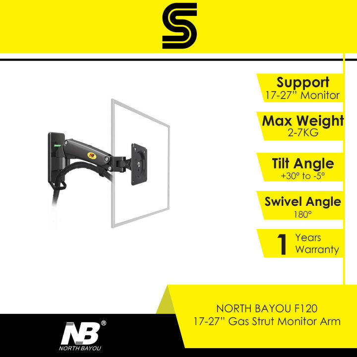 NB North Bayou F120 17 to 27 Inch Gas Strut Monitor Desktop Bracket ...
