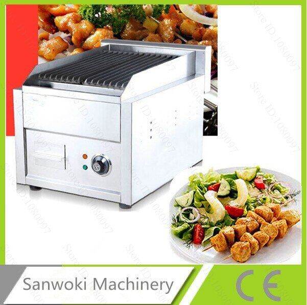 Electric Lava Rock BBQ Grill;Volcanic Stone Grooved Barbecue Machine ...