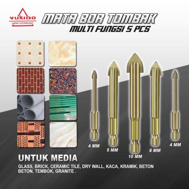 Mata Bor Tombak Pelubang Kaca Keramik Granit 3-12mm Multifungsi Bahan Kuat - 6510 MITRA ...