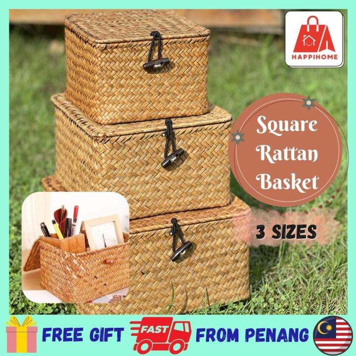 Rattan Storage Box Basket Bakul Rotan Hantaran Bertutup Hidden Box ...