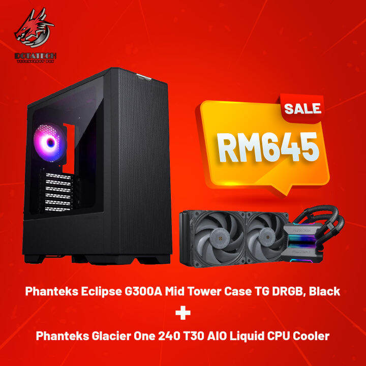 # Phanteks Eclipse G300A Mid Tower Case TG DRGB, Black + Phanteks ...