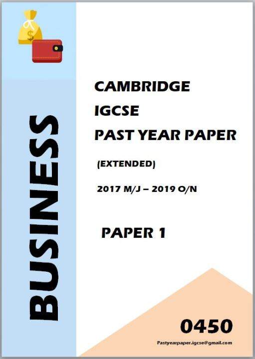 IGCSE Past Year Paper Business 0450 (Paper 1/ Paper 2/ Set) 3 Year ... IGCSE Past Year Paper Business 0450 (Paper 1/ Paper 2/ Set) 3 Year ...