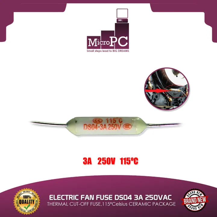 ELECTRIC FAN FUSE DS04 3A 250VAC, THERMAL CUT-OFF FUSE, 115°Celsius ...