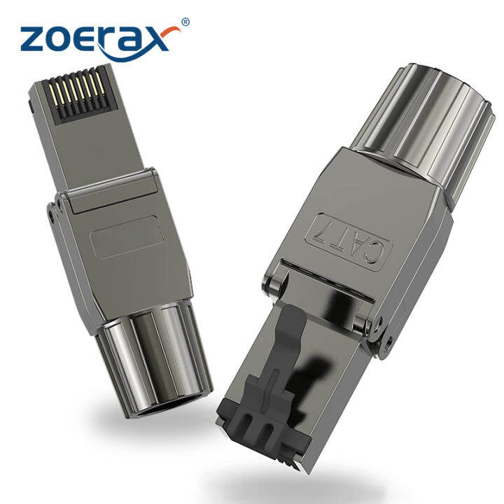 ZoeRax RJ45 Connectors Tool Free Cat6a Cat7 Cat8, Shielded RJ45 Modular ...