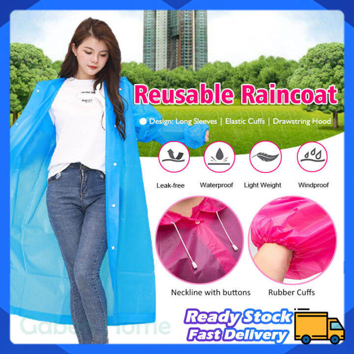 Unisex Raincoat EVA Lightweight Adult Kids Waterproof Long Raincoat ...