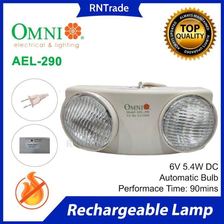 OMNI Automatic Emergency Light Emergency Lamp AEL-290, 2 x 6V 5.4W ...