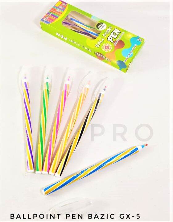 PULPEN PEN BALLPOINT LILIN ULIR WARNA UJUNG LANCIP BAZIC GX-5 FINE ...