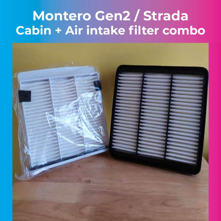 Air Intake Filter + Cabin Filter package for Mitsubishi Montero gen2 ...