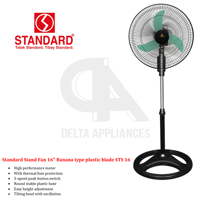 Standard STS 16 / SSM 16B Stand Fan 16" (Assorted Blade color) | Lazada PH