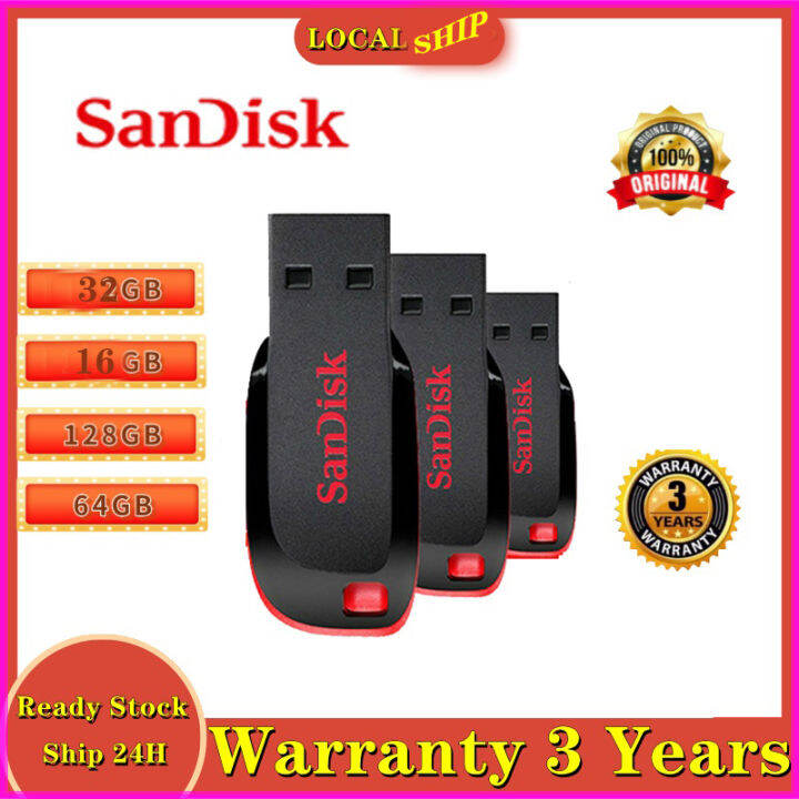 Sandisk usb 32G Original 16G 32GB 64G 128G Cruzer Blade USB 2.0 Flash Drive Memory Stick | Lazada PH