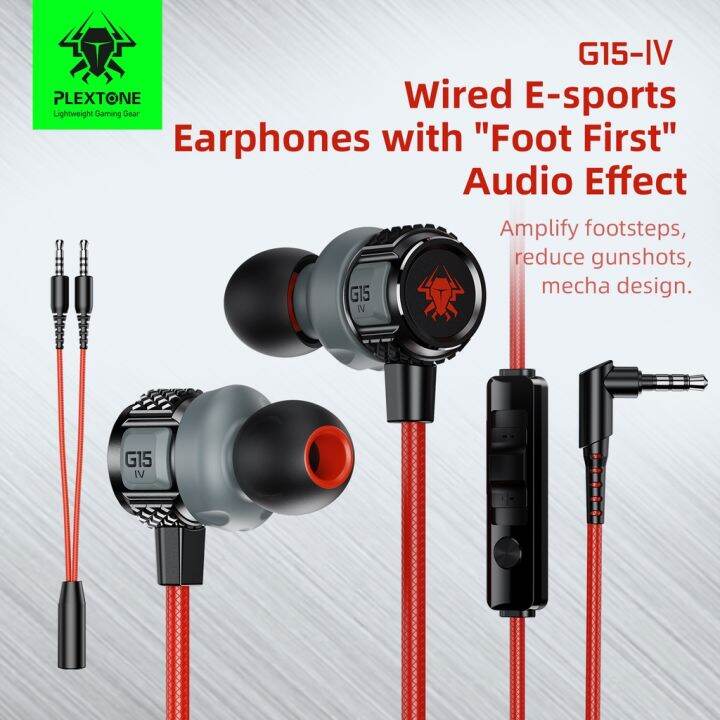 PLEXTONE G15 Gaming Earphone 3.5mm In Ear Wired Lightweight Gaming ...