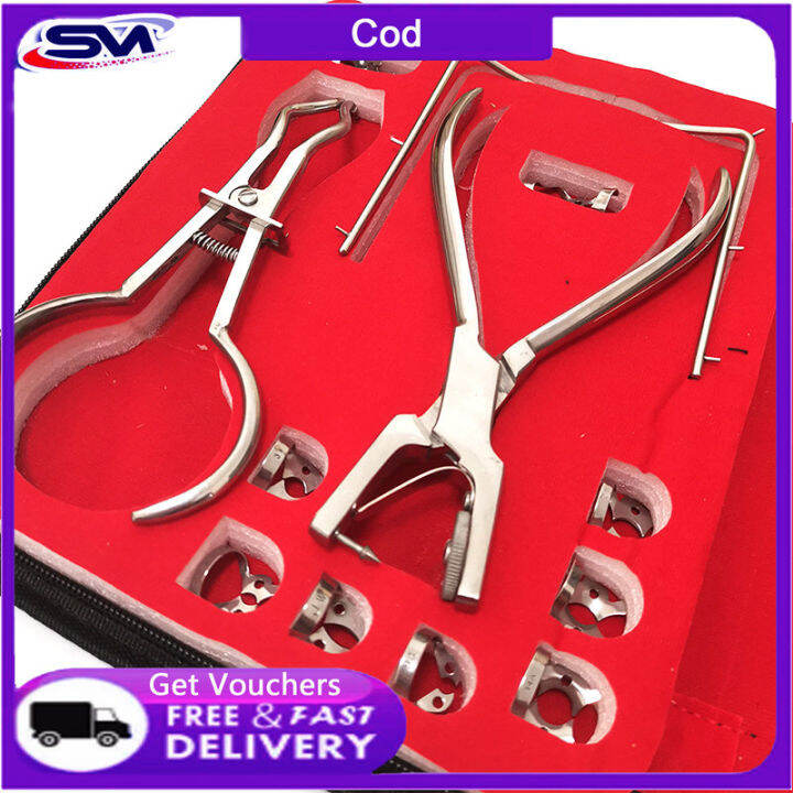 12Pcs Dental Rubber Dam Hole Puncher Perforator Forceps Clamps ...