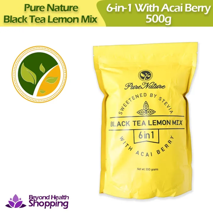 Pure Nature Black Tea Lemon Mix 6-in-1 with Acai Berry 500g | Lazada PH
