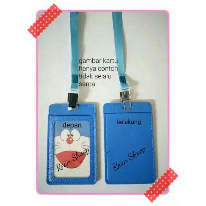 Id card holder tempat id card tempat name tag warna biru muda | Lazada ...