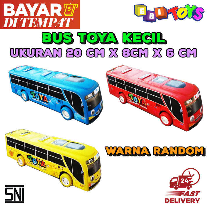[BISA COD] PROMO EBI - Mainan Anak Bus Ukuran Kecil Pull Back Karakter ...