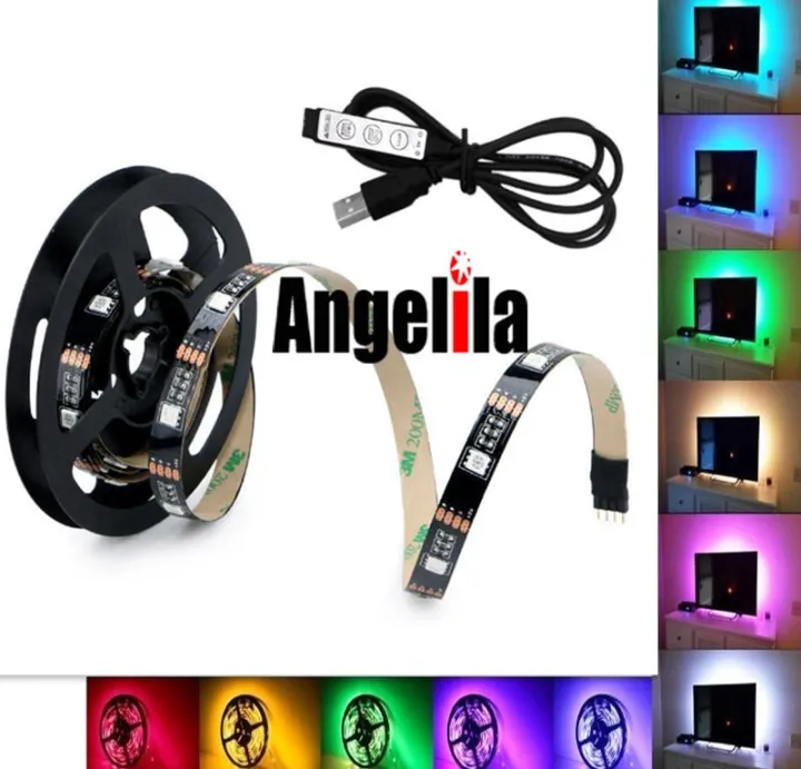 Angelila LED TV Backlight RGB LED Strip 5050 Non Waterproof 5V USB LED ...