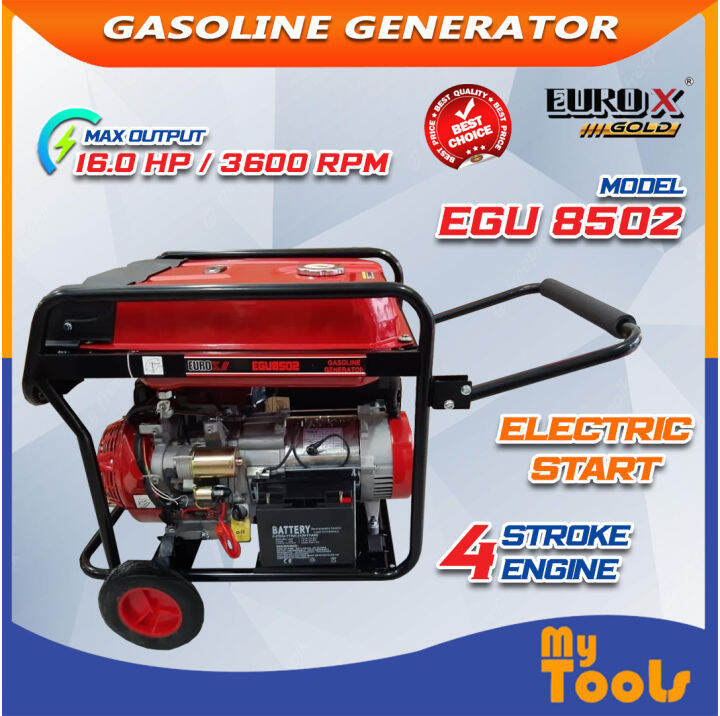 Mytools EuroX Electric Start Gasoline Generator EGU 8502 Heavy Duty | Lazada