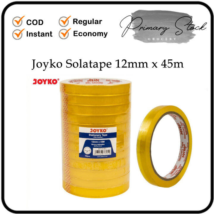 Selotip Selotape Isolasi Bening Setengan 1/2 inch Joyko STT 31 R12 ...