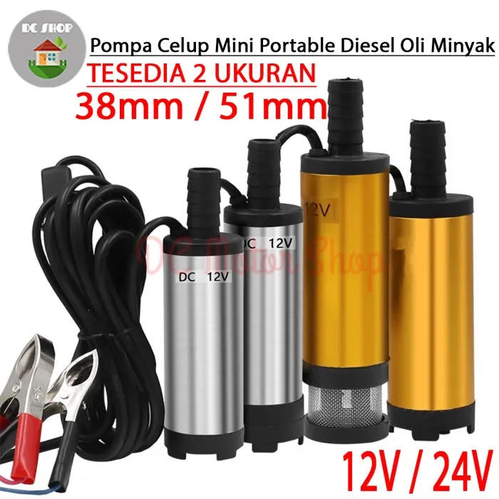 Pompa Air Celup Portable Kecil 12V / 24V Diesel Pump Mini Oli Minyak ...