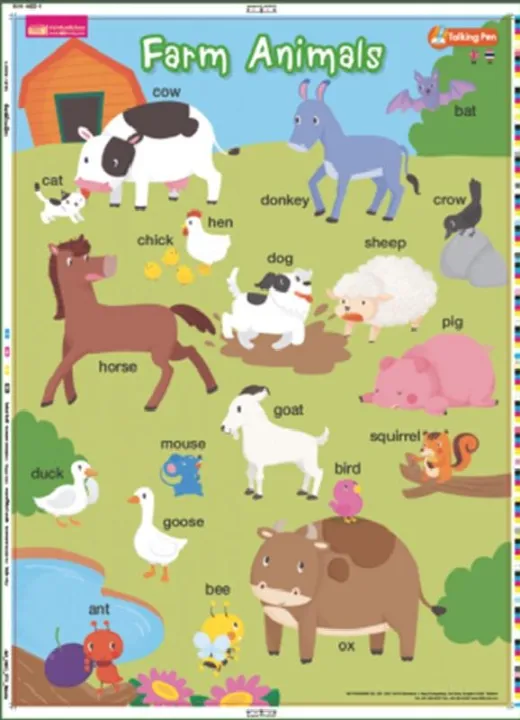 หนังสือ โปสเตอร์พลาสติก Farm Animals (Talking Pen) | Lazada.co.th