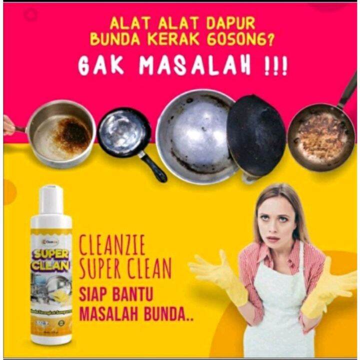 Cairan Pembersih Kerak Wajan / Kompor / Panci CLEANZIE SUPER CLEAN 100 gr New Formula - Kerak ...