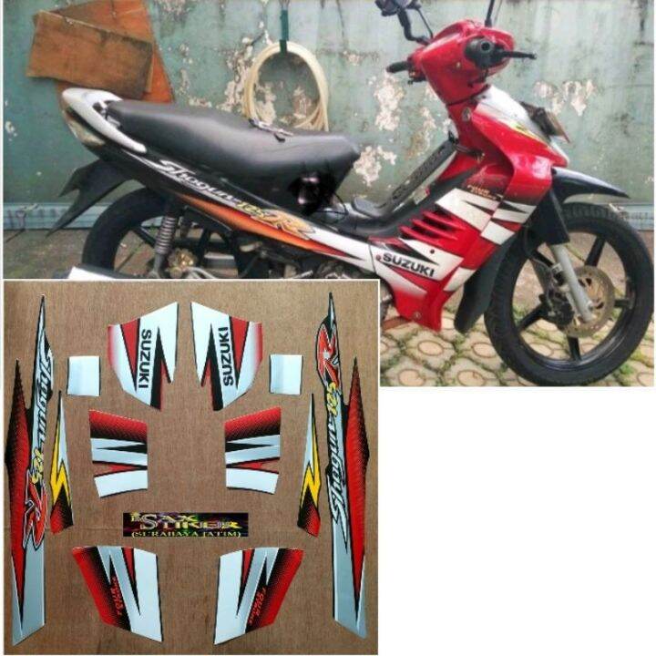 Striping Original Suzuki Shogun 125 R merah hitam tahun 2005 | Lazada ...
