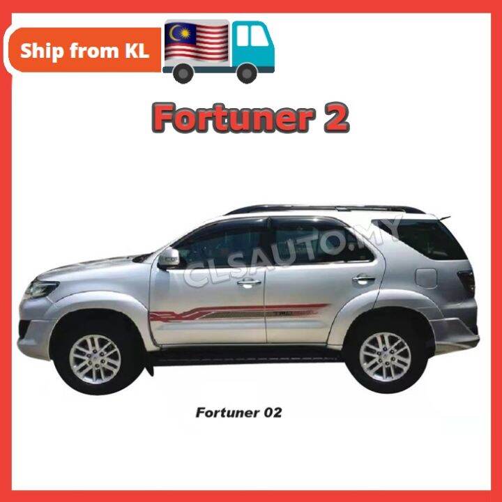 Toyota Fortuner Sticker Design 2 Car Body Side Lining - (1 Set = Kiri ...
